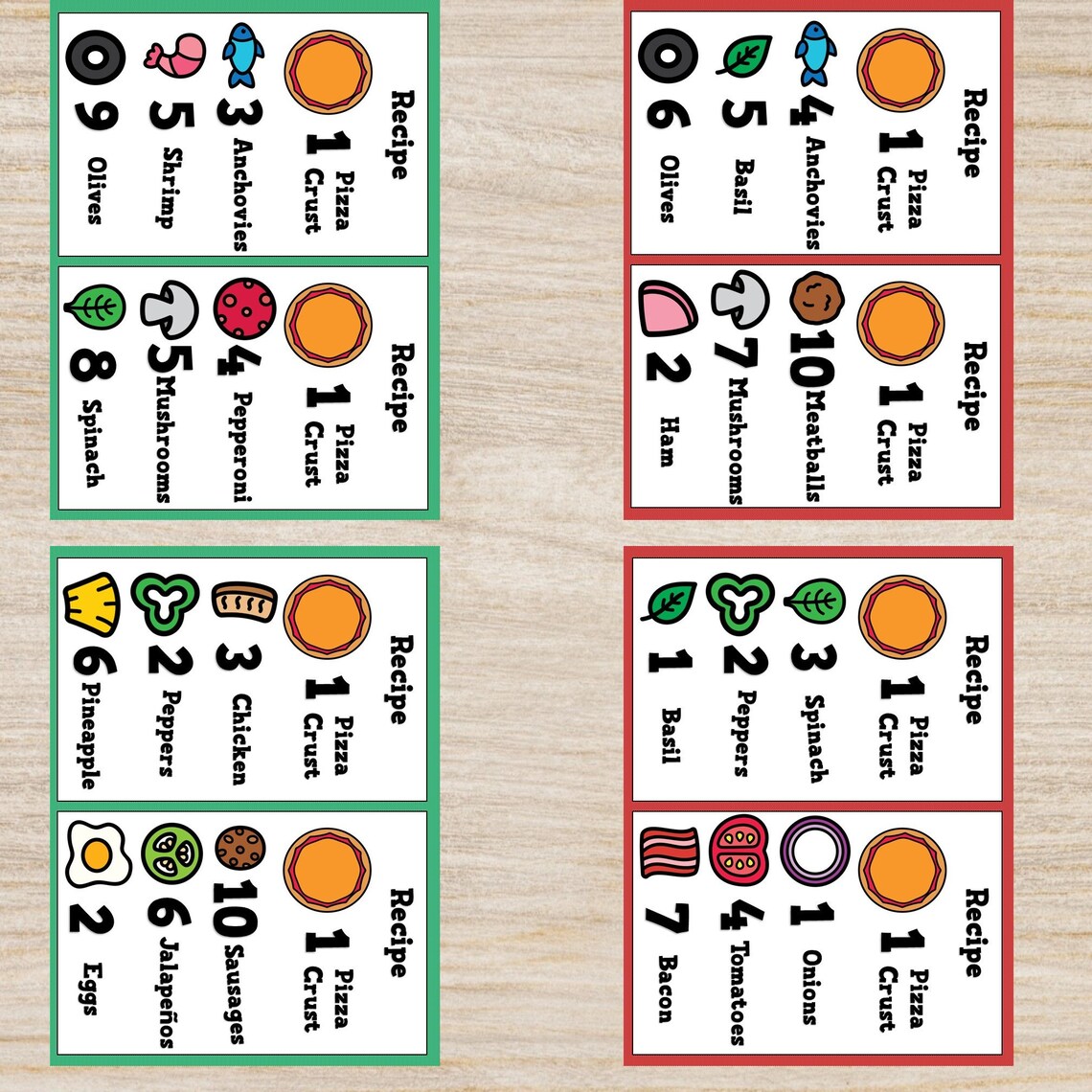 Make Build a Pizza Game Printable - Montessori Learning Teaching ...