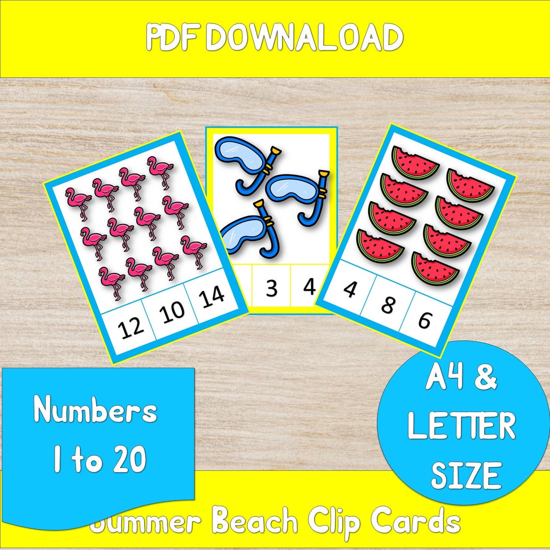 Summer Counting Clip Cards: Montessori Math Resource (PDF Download) - Etsy
