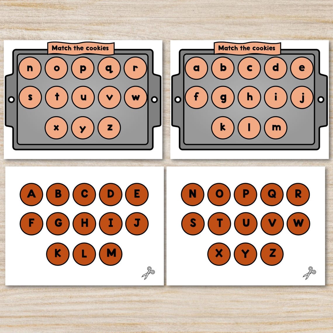 Cookie Alphabet Matching Game: Montessori Learning Resource (PDF ...