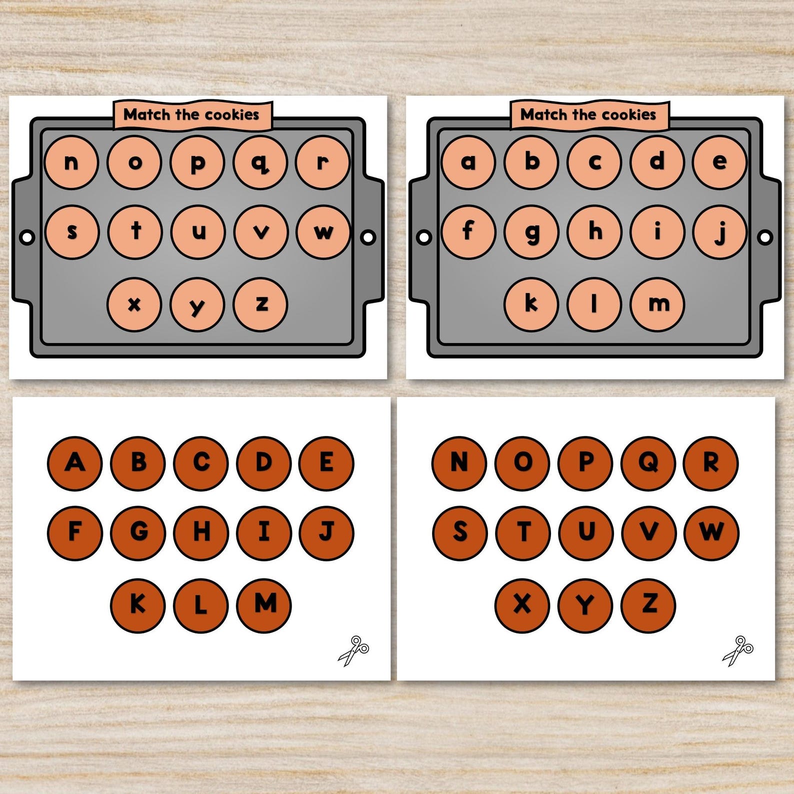 Cookie Alphabet Matching Game: Montessori Learning Resource (PDF ...