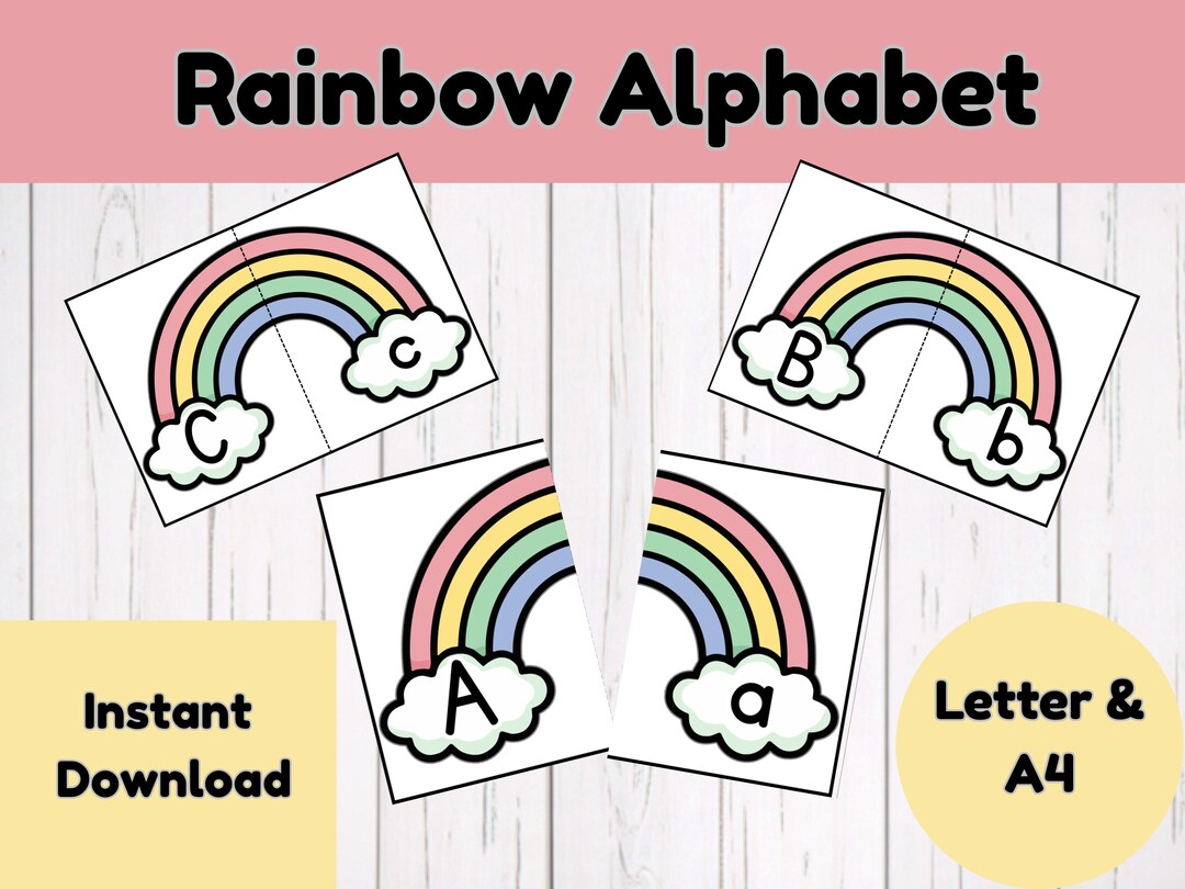 Rainbow Alphabet Matching Printable | ABC Letter Matching Game ...