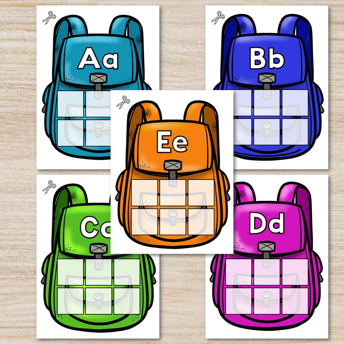 Alphabet Matching Game: Backpack Vocabulary Builder (PDF) - Etsy