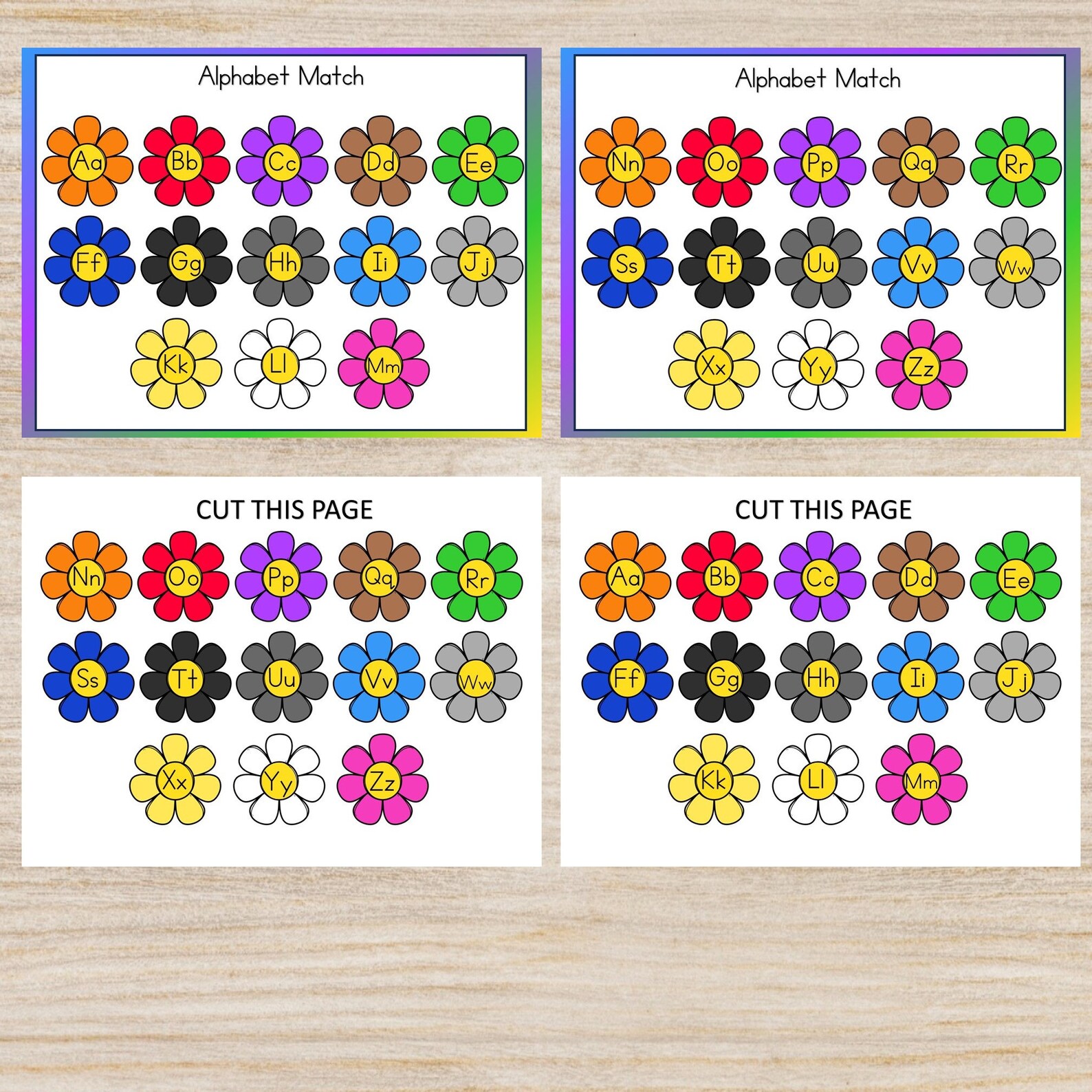 Flower Alphabet Matching Game: Montessori Learning Resource (PDF ...