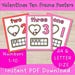 Valentines Math Posters: Ten Frame Counting, Prek Activity (PDF ...