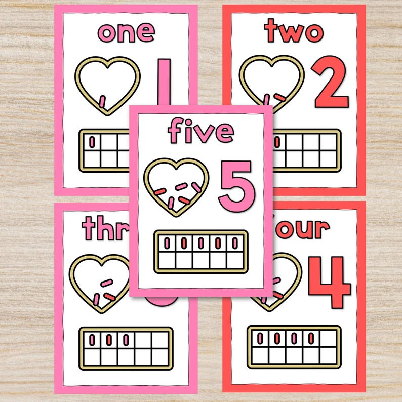 Valentines Math Posters: Ten Frame Counting, Prek Activity (PDF ...