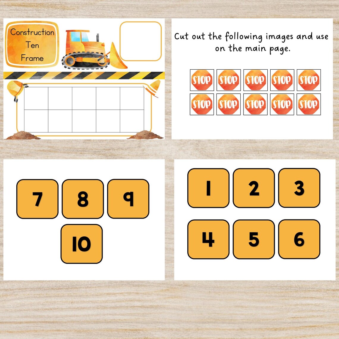 Construction Counting Game: Montessori Math Printable (PDF Download) - Etsy