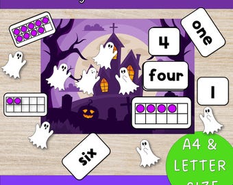 Matching Ghost 2D Shapes Halloween Math Activity - Montessori Learning ...