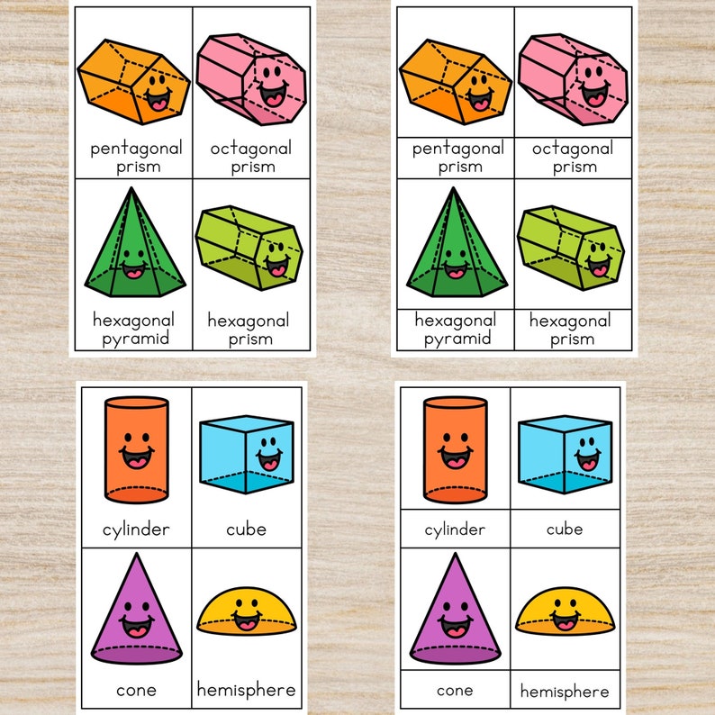 3D Shapes Flashcards: Montessori Learning Cards (PDF Download) - Etsy