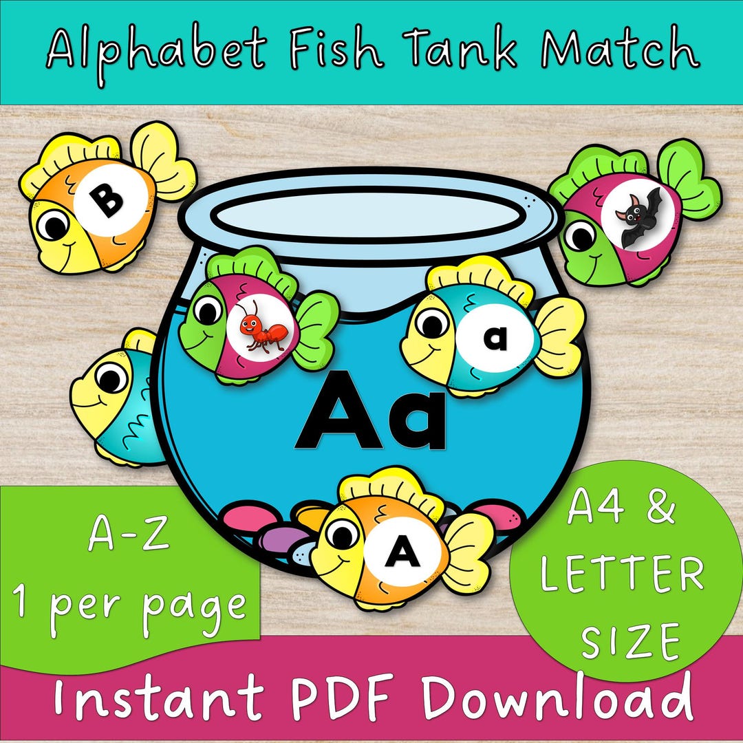 Fishbowl Alphabet AZ Matching Game- Montessori Learning Teaching ...