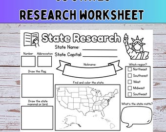 US States Worksheets for Kids | USA Geography Printable Activities ...