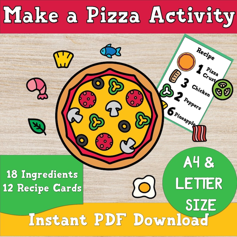 Make Build a Pizza Game Printable - Montessori Learning Teaching ...