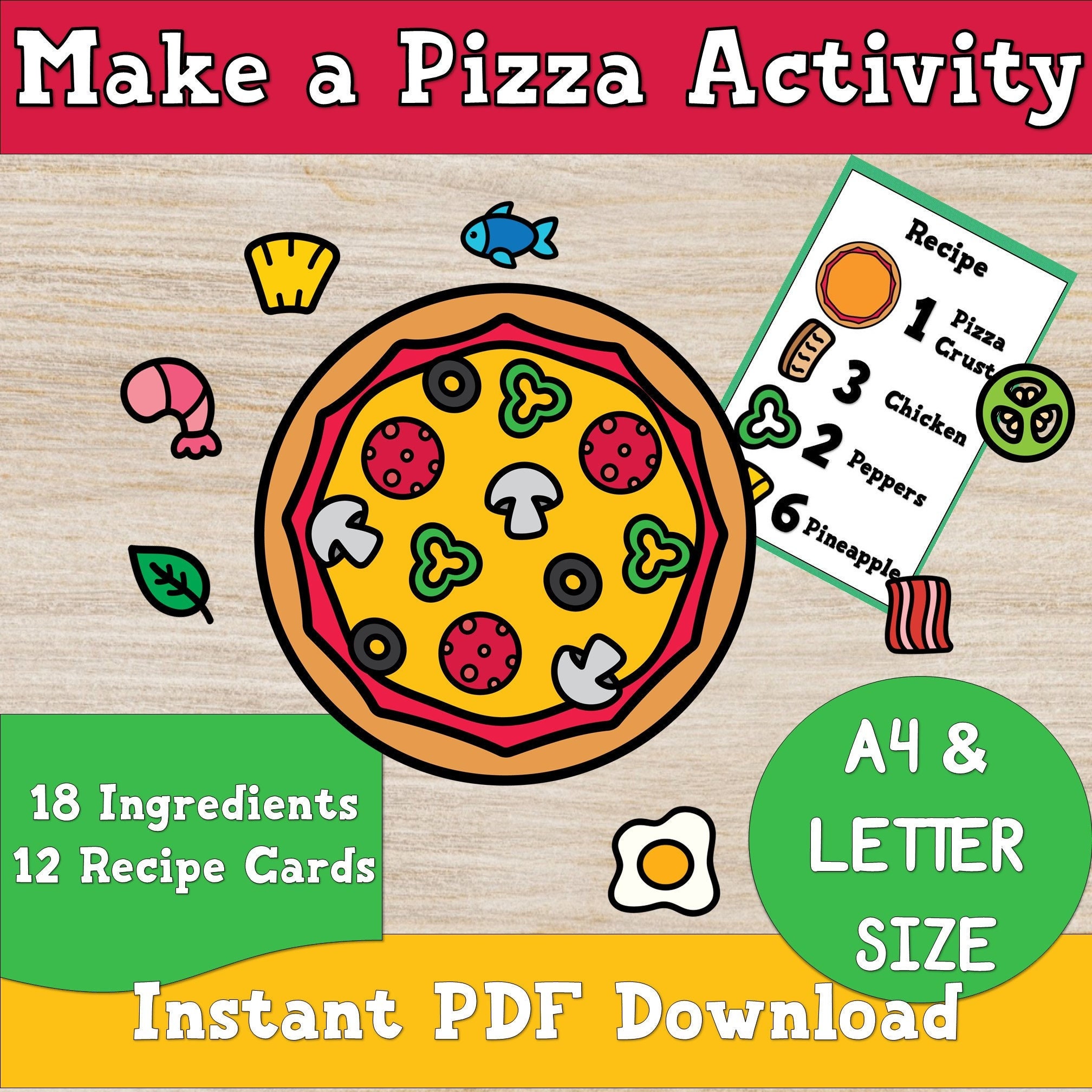 Make Build a Pizza Game Printable - Montessori Learning Teaching ...