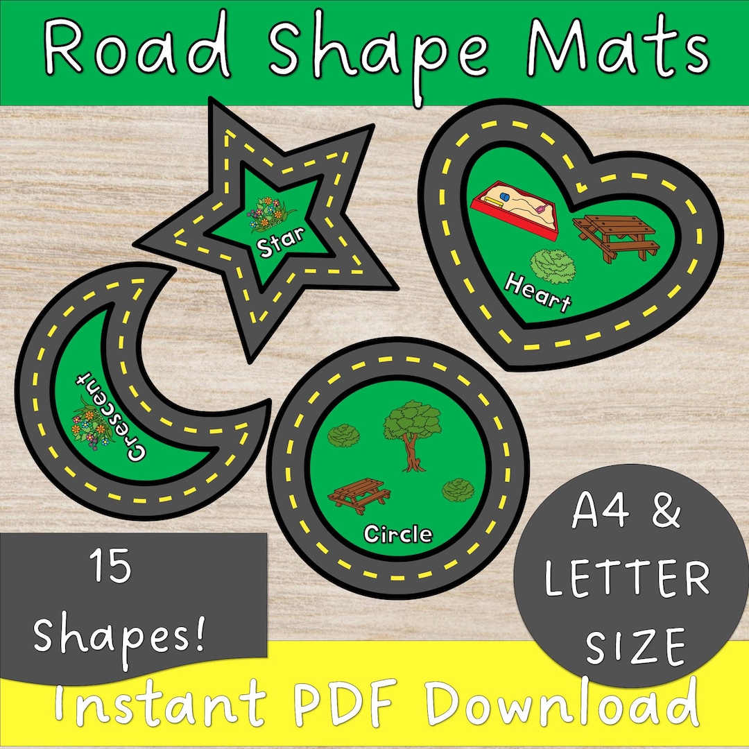 15 Road 2D Shapes Mats Printables - Montessori Learning Teaching ...