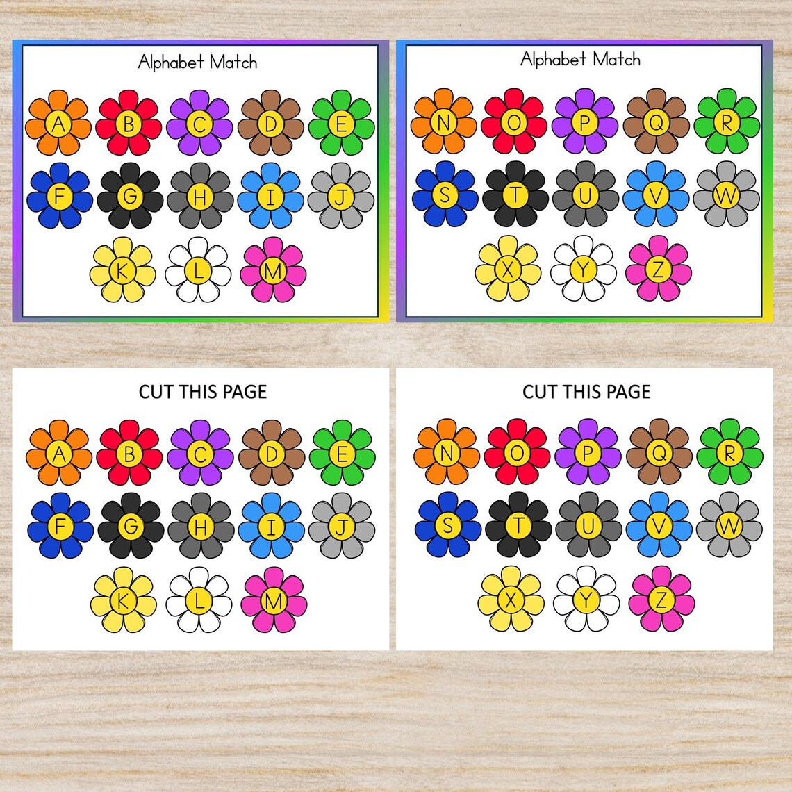 Flower Alphabet Matching Game: Montessori Learning Resource (PDF ...