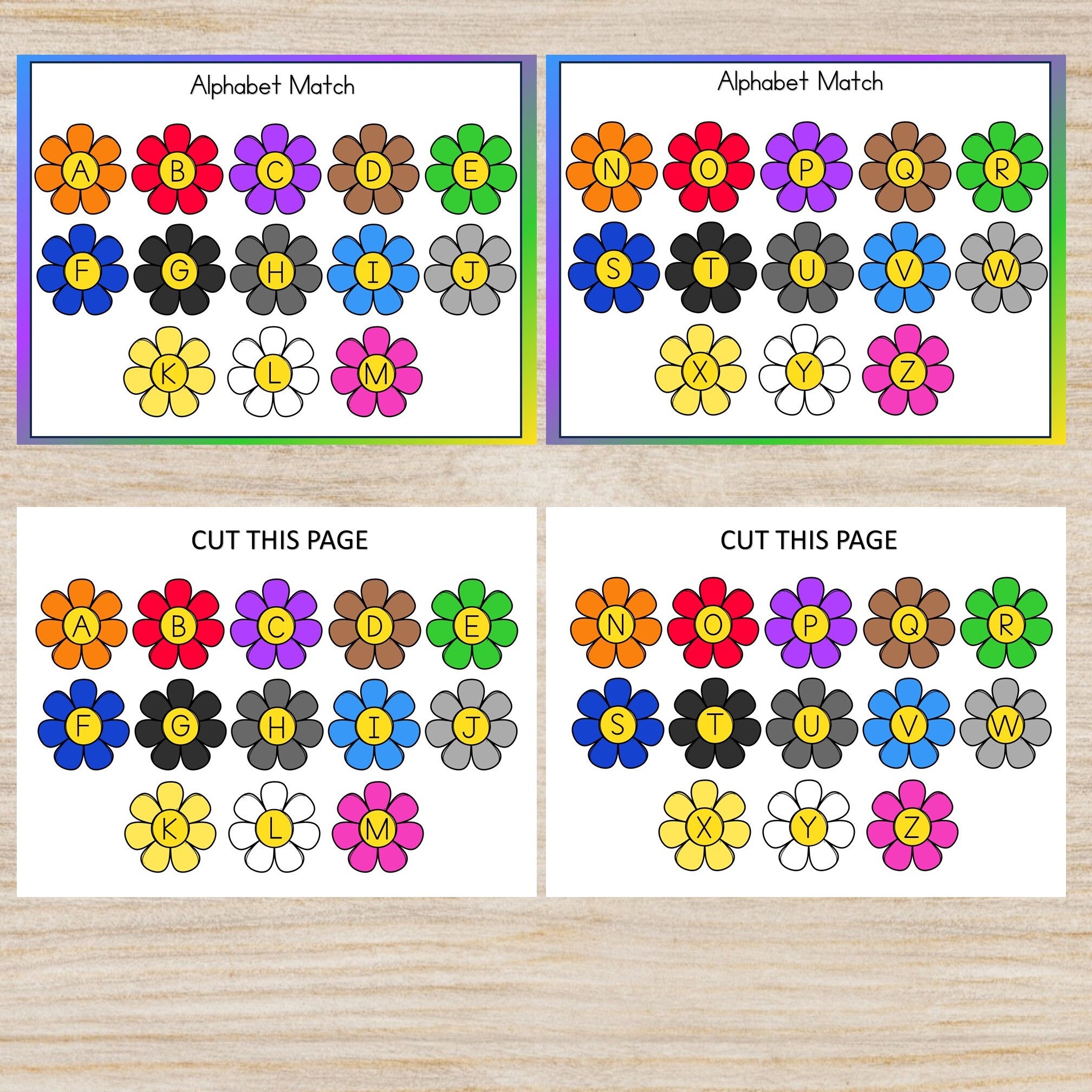 Flower Alphabet Matching Game: Montessori Learning Resource (PDF ...