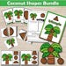 Coconut 2D Shapes Bundle Packet Matching Montessori Learning Teaching ...