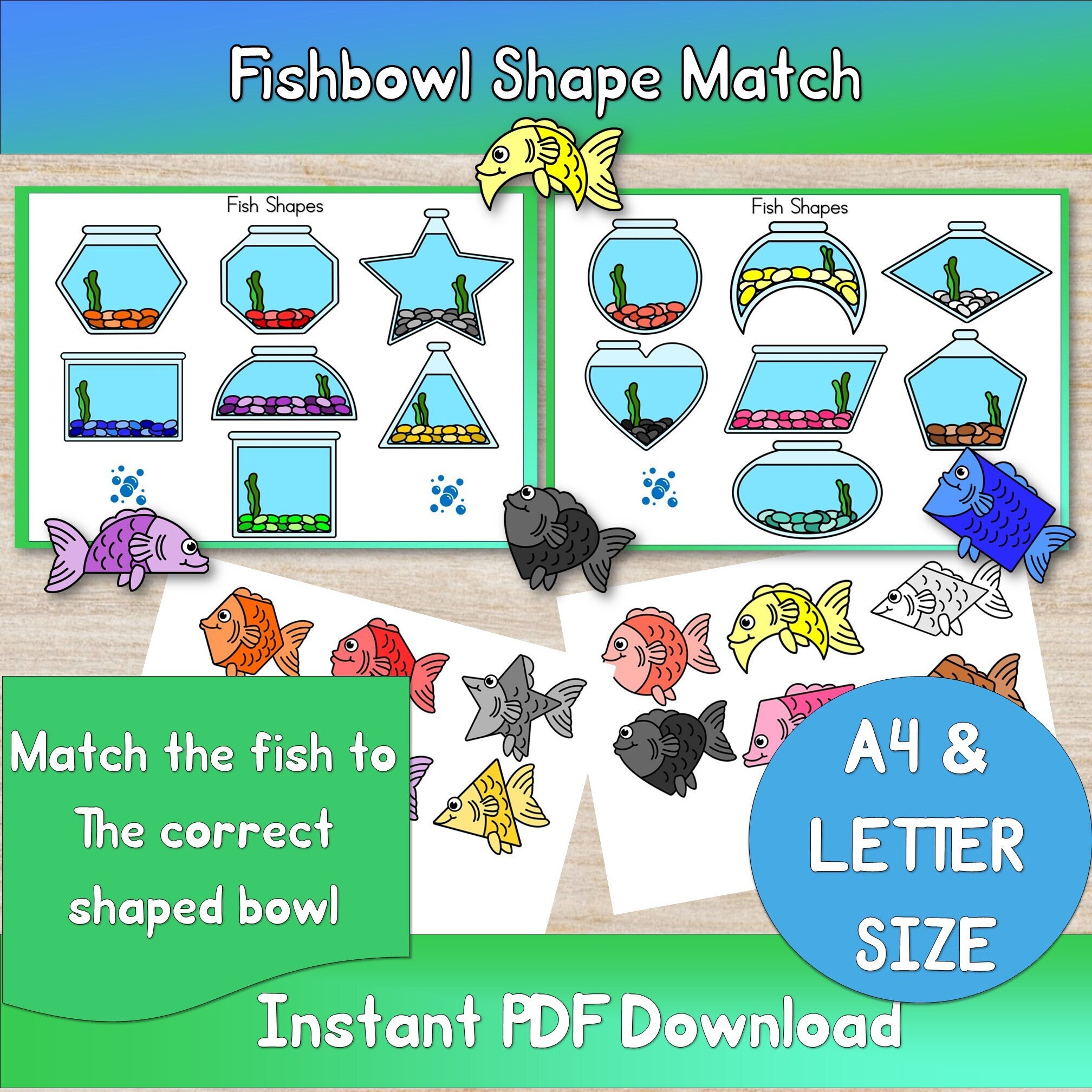 Fishbowl Shape Matching Activity - Montessori Learning Teaching ...