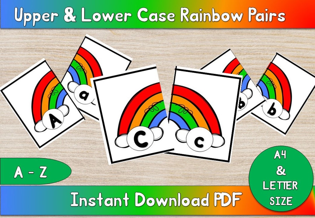 AZ Alphabet Rainbow Card Pairs Game - Montessori Learning Teaching ...