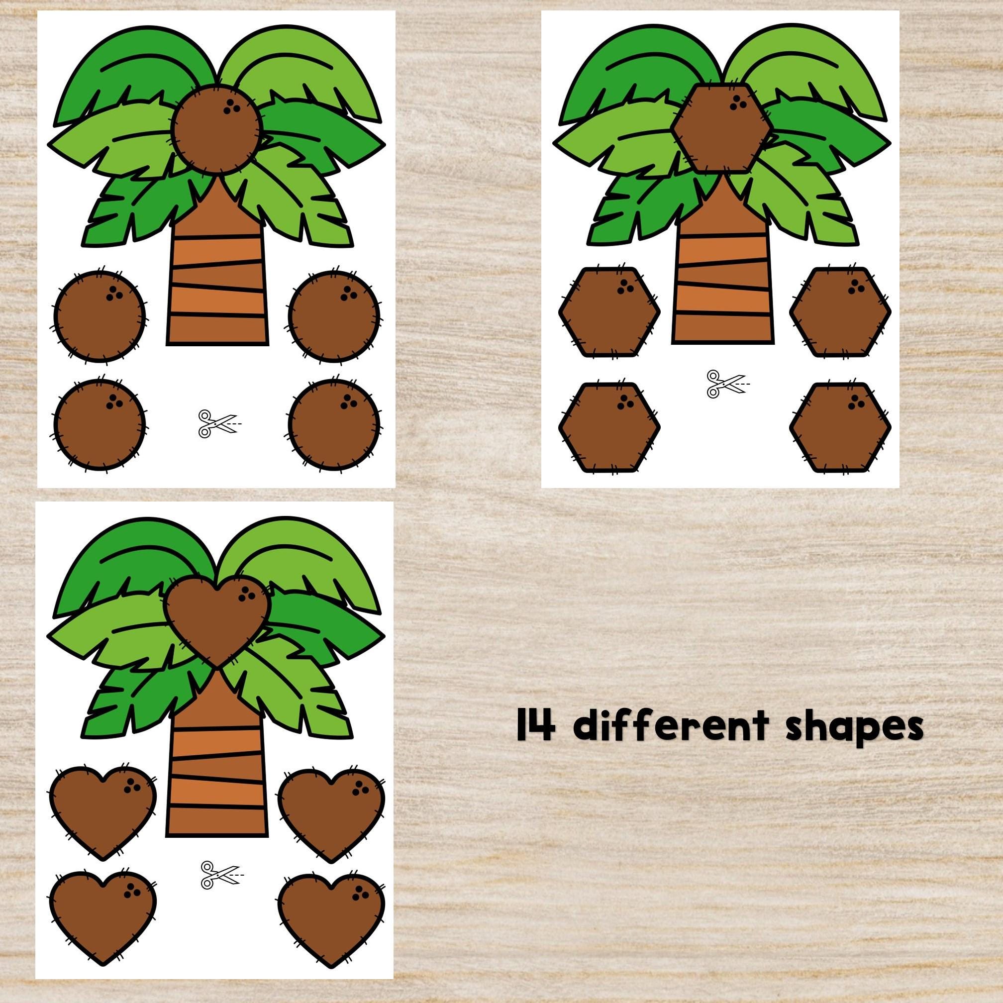 Coconut Shape Matching Game: Montessori Learning Resource (PDF) - Etsy