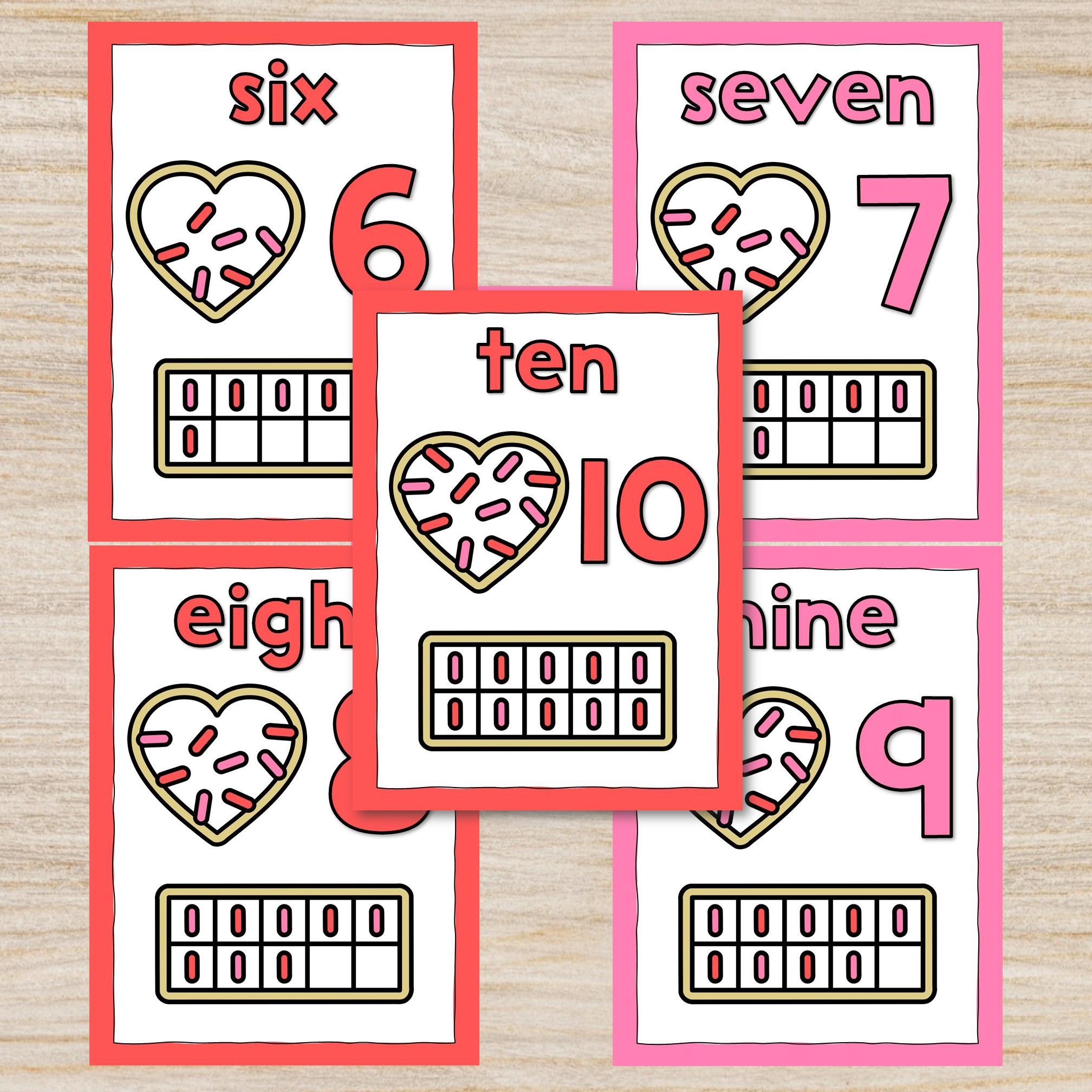 Valentines Math Posters: Ten Frame Counting, Prek Activity (PDF ...