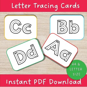Alphabet Letter Tracing Cards: Montessori Learning Resource (PDF ...