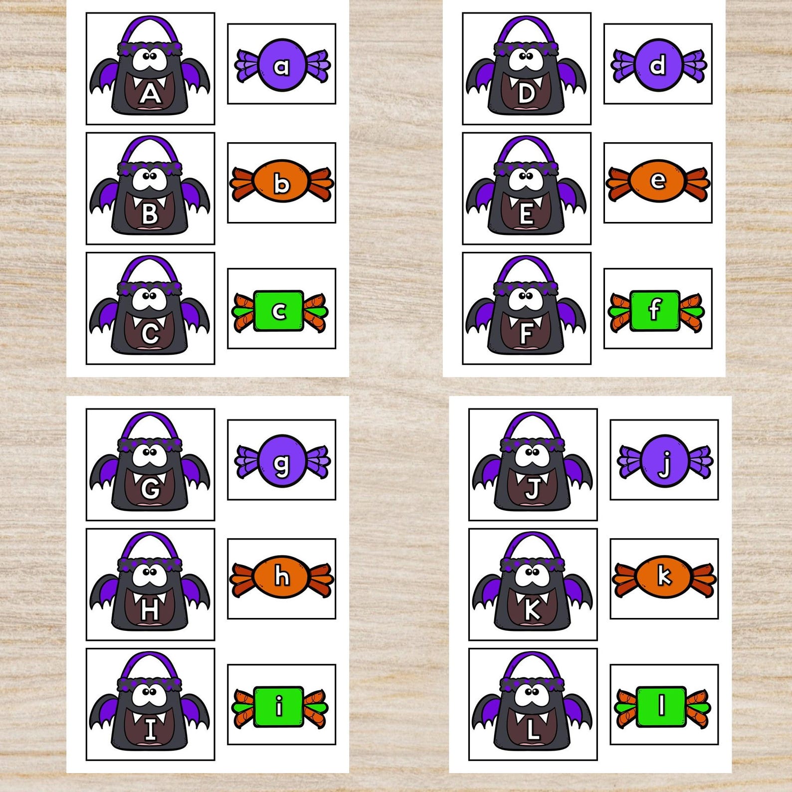 Halloween Alphabet Matching Game: Trick or Treat Vocabulary (PDF ...