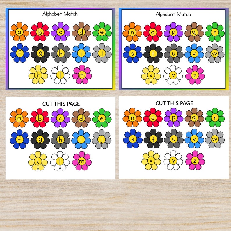 Flower Alphabet Matching Game: Montessori Learning Resource (PDF ...