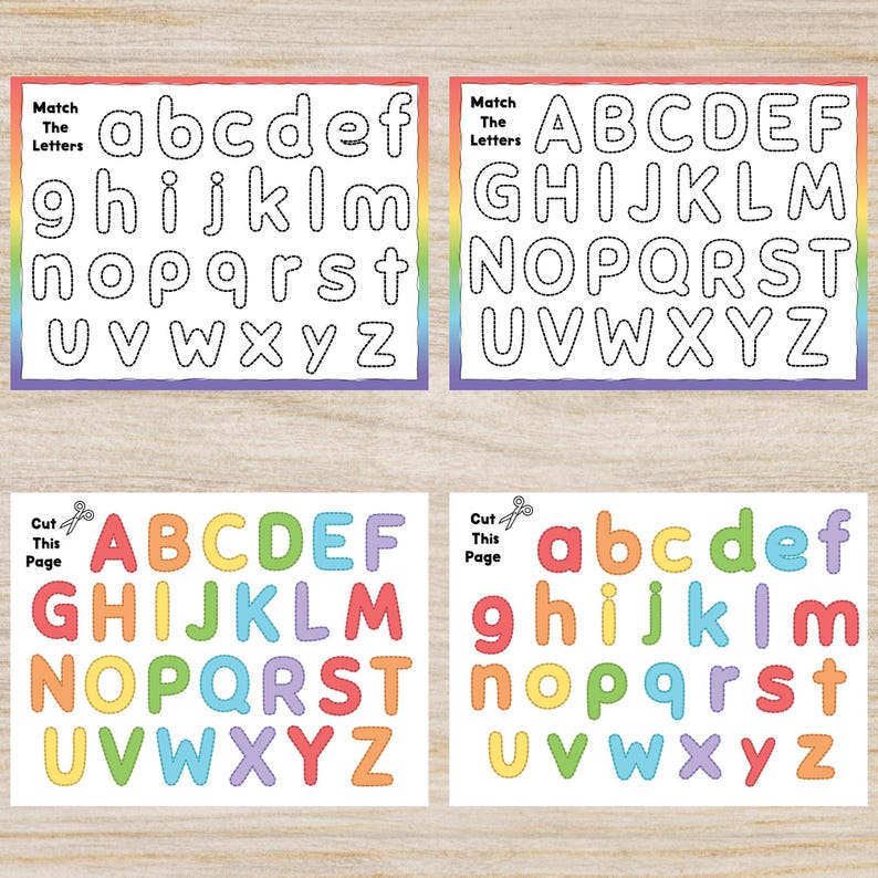 Alphabet Matching Game: Upper & Lowercase Letters (PDF Download) - Etsy