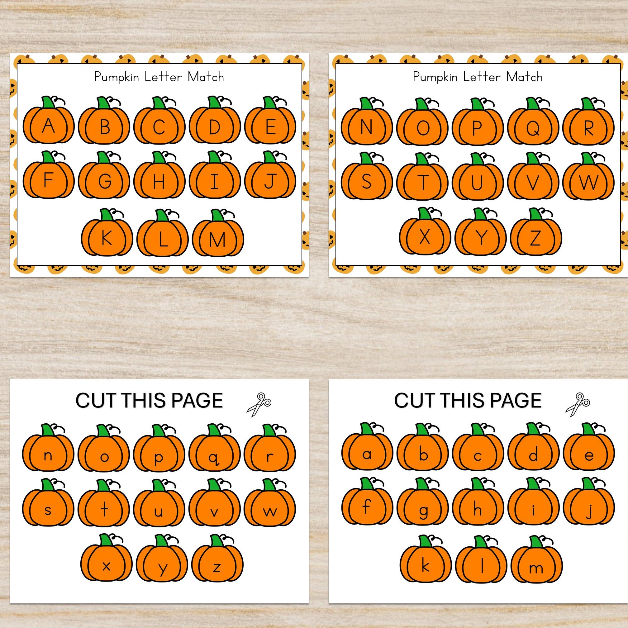 AZ Alphabet Pumpkin Matching Busy Book Activity- Montessori Learning ...