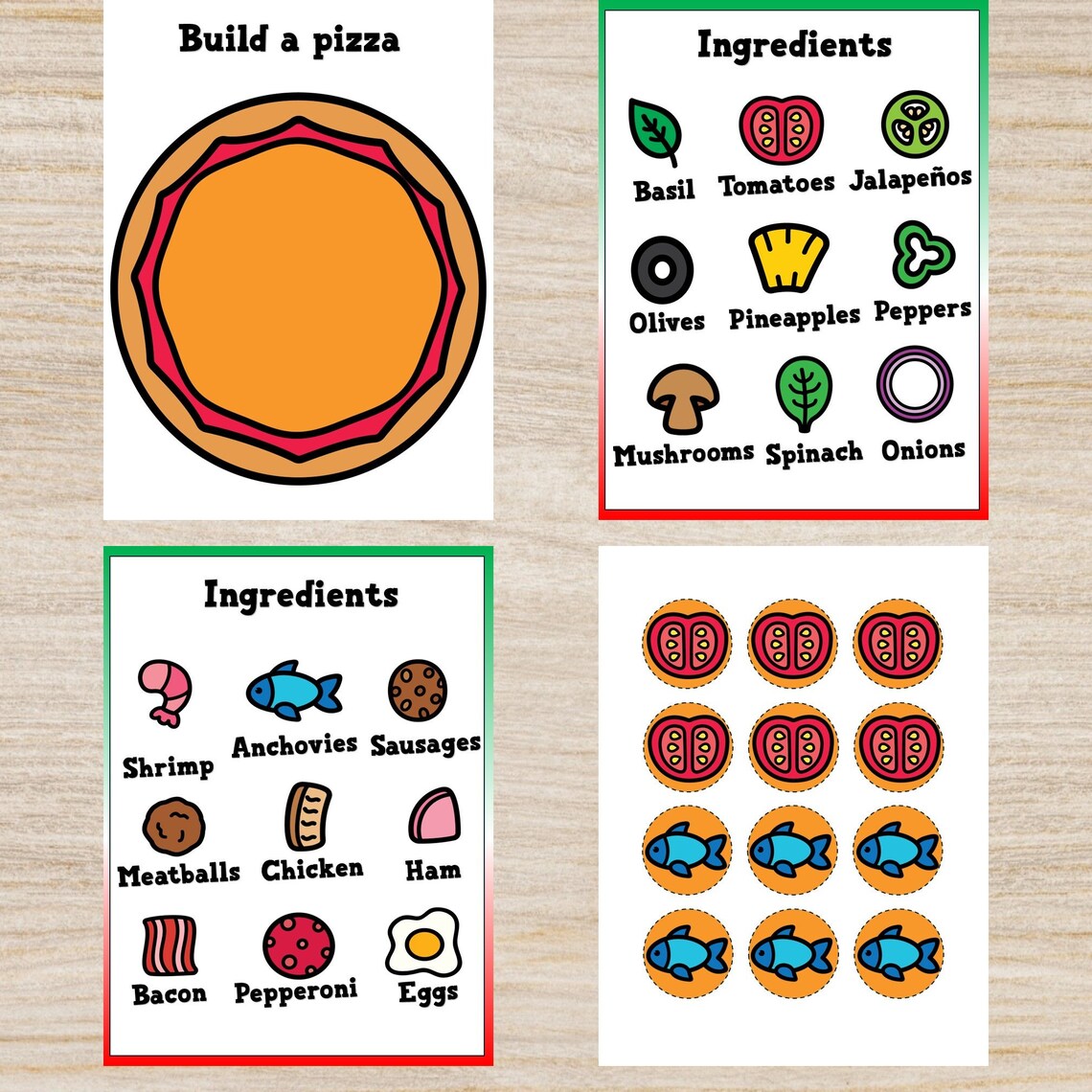 Make Build a Pizza Game Printable - Montessori Learning Teaching ...