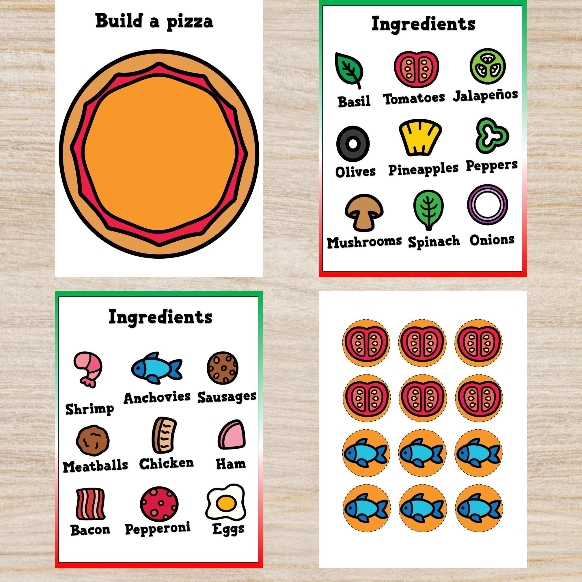Make Build a Pizza Game Printable - Montessori Learning Teaching ...