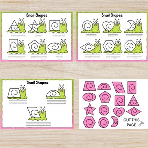 Snail 2D Shapes Matching Tracing Game- Montessori Learning Teaching ...