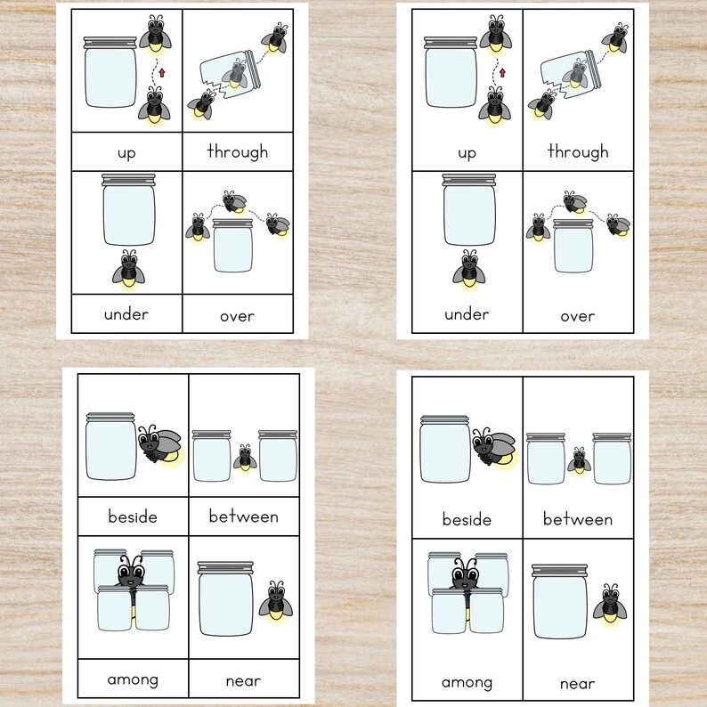 Preposition Flashcards: Montessori Learning Cards (PDF Download) - Etsy