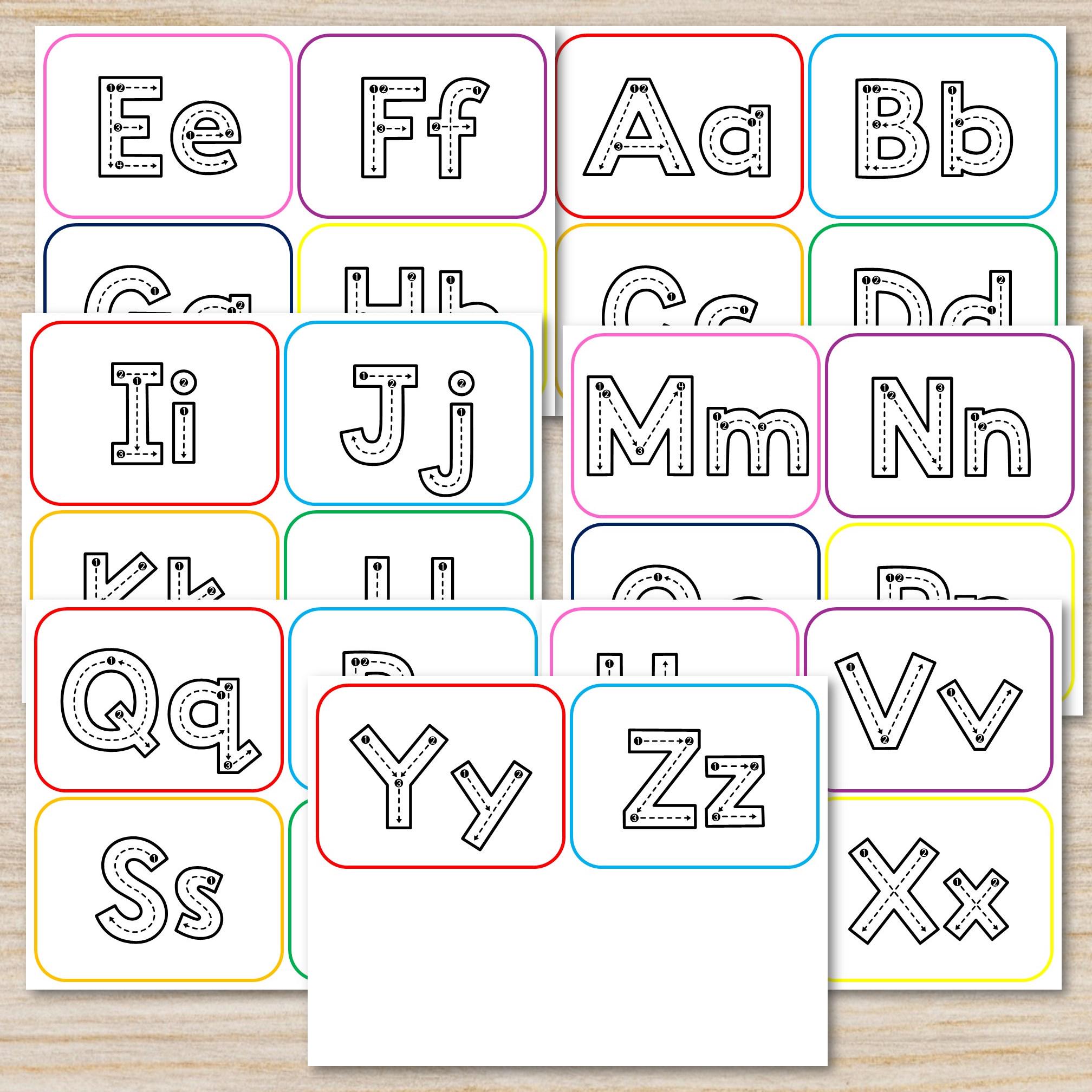 Alphabet Letter Tracing Cards: Montessori Learning Resource (PDF ...