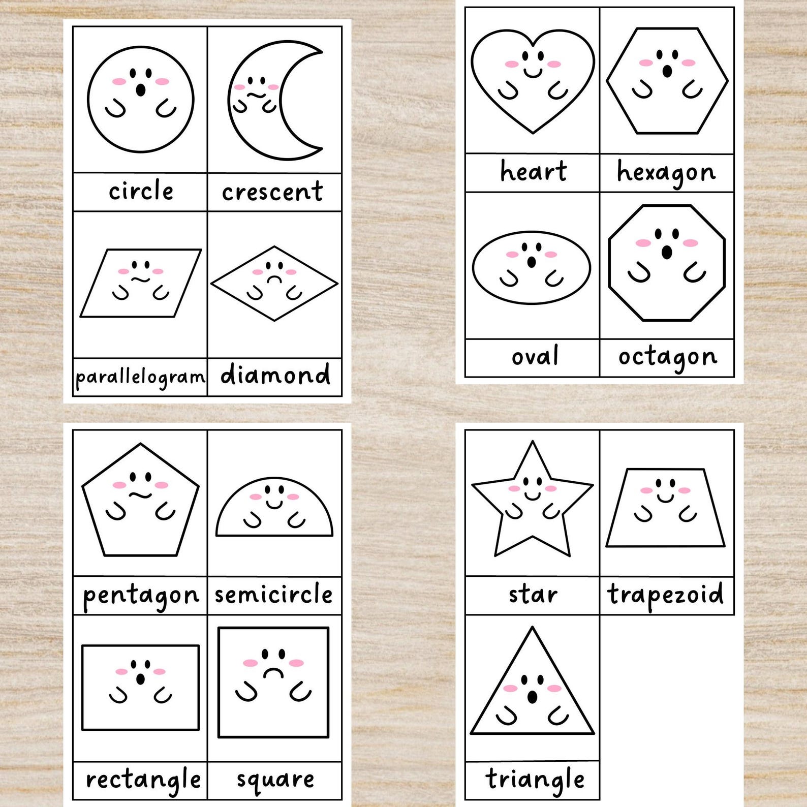 Ghost 2D Shapes Halloween Flashcards Vocabulary - Montessori Learning ...