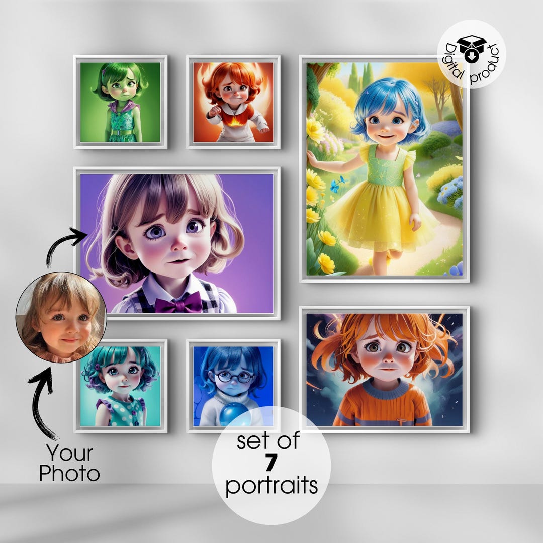Personalized Set Poster Inside Out Portrait Custom Portrait Inside Out ...