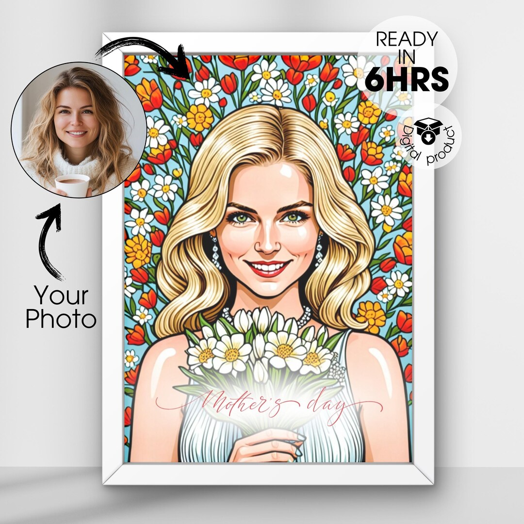Personalized Mother Day Poster Custom Photo Print for Mom Unique Gift ...