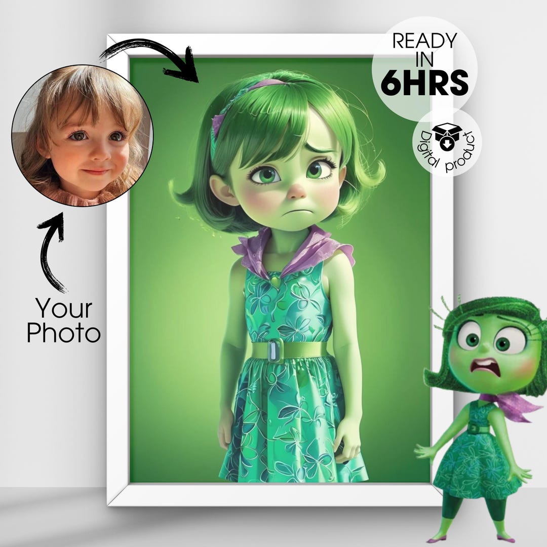 Personalized Disgust Inside Out Portrait Custom Portrait Disgust Inside ...