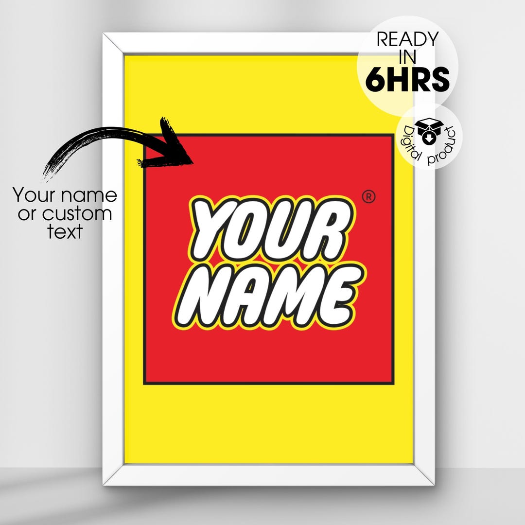 Personalised LEGO Style Name Art Custom LEGO Style Wall Art Custom Name ...