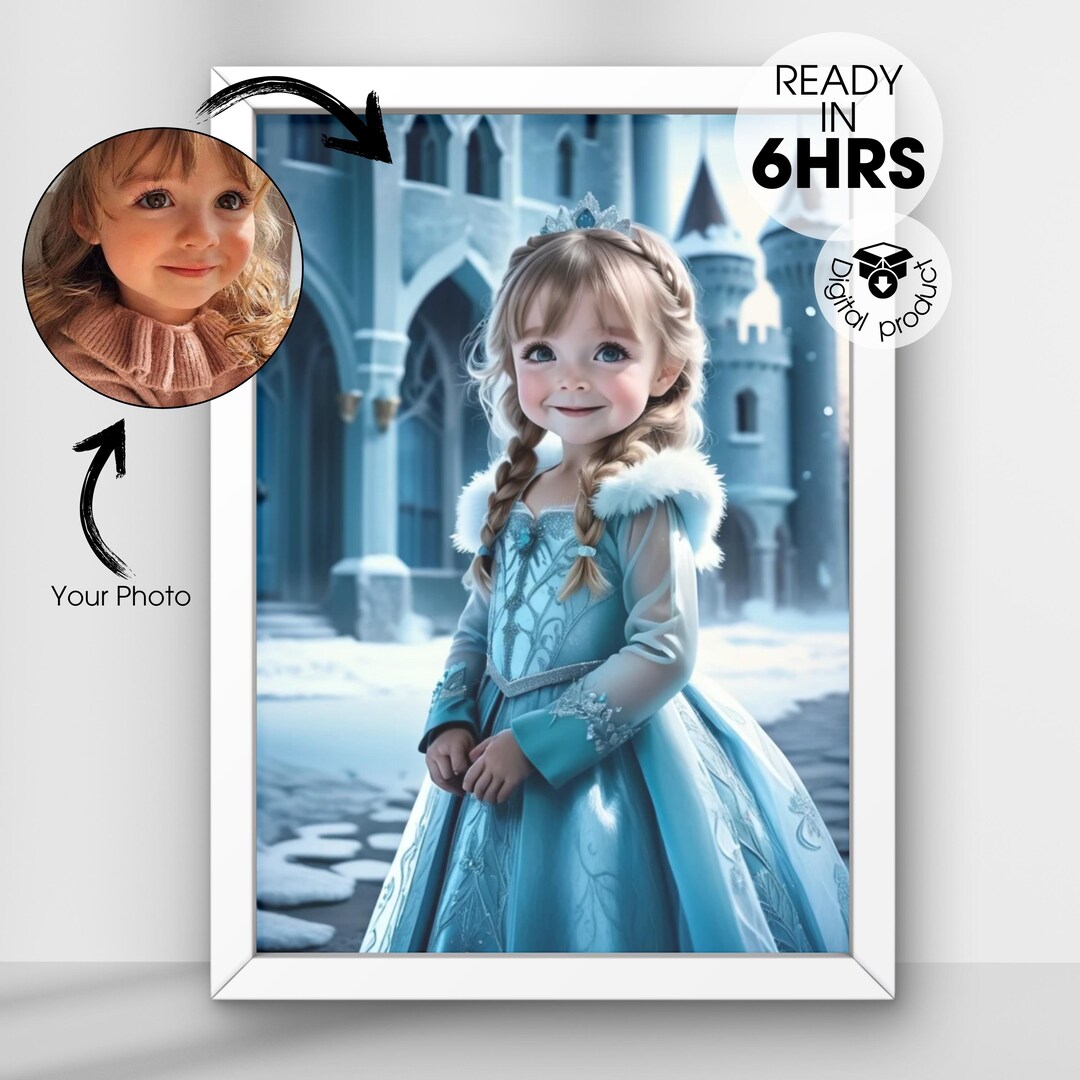 Personalized Elsa Portrait Custom Frozen Elsa Portrait Elsa Birthday ...