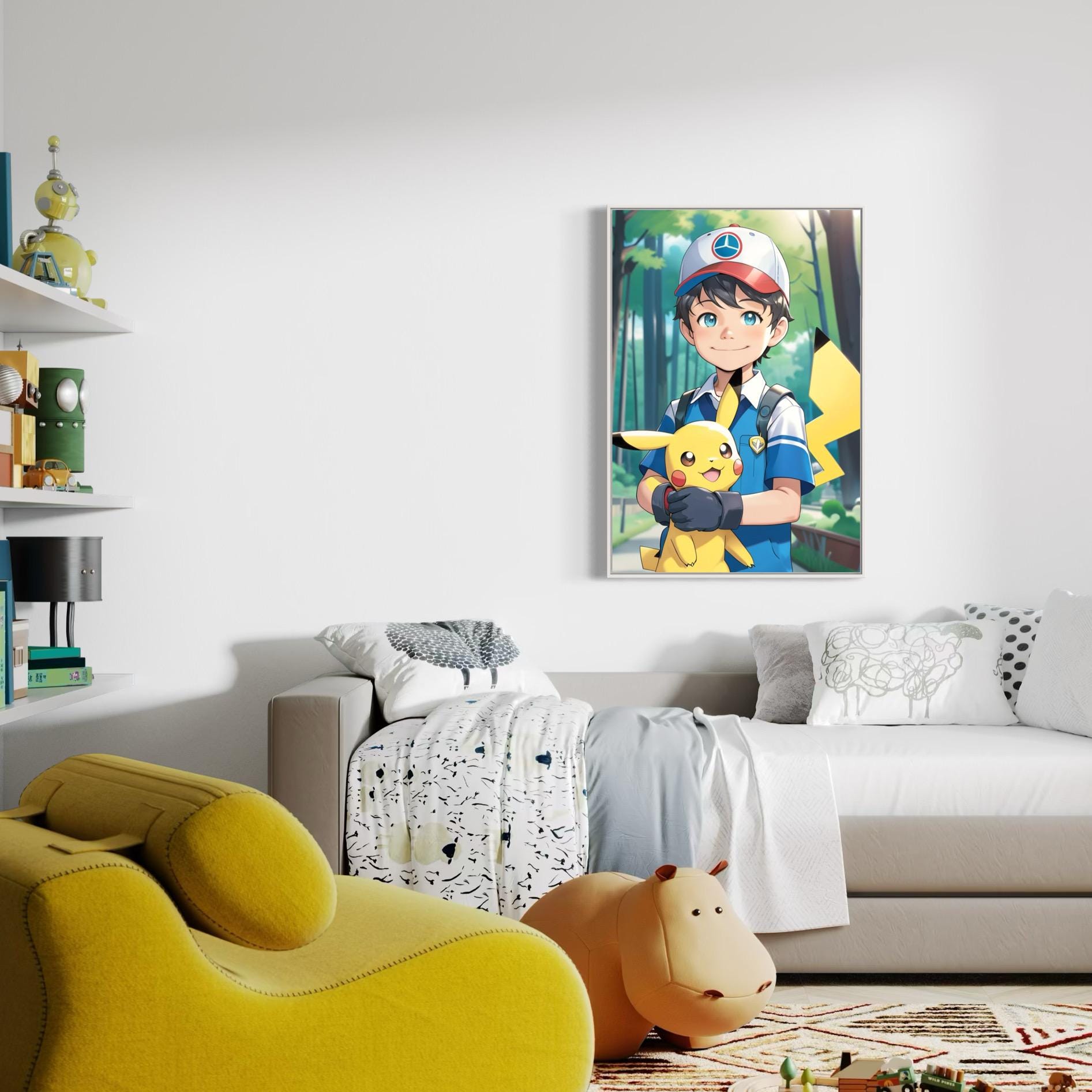 Personalized Pokémon Pikachu Portrait Custom Portrait Pokémon Birthday ...