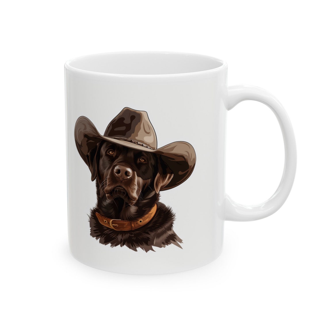 Western Themed Chocolate Lab Mug, Cute Dog Mug, Mug for Chocolate Lab ...