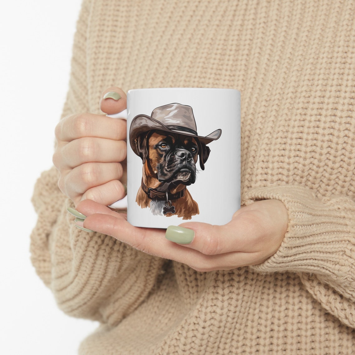 Western Themed Boxer Mug, Cute Dog Mug, Mug for Boxer Lovers, (11oz ...