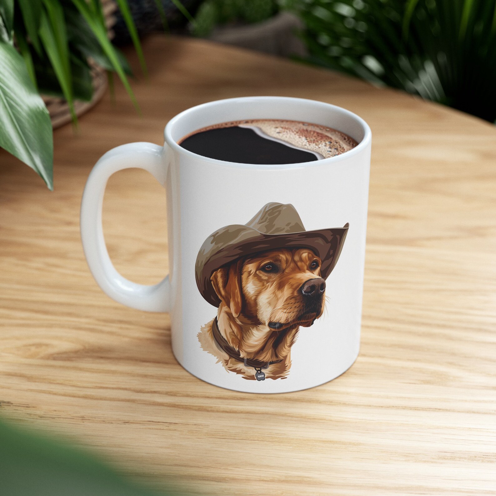 Western Themed Yellow Lab Mug, Cute Dog Mug, Mug for Yellow Labrador ...