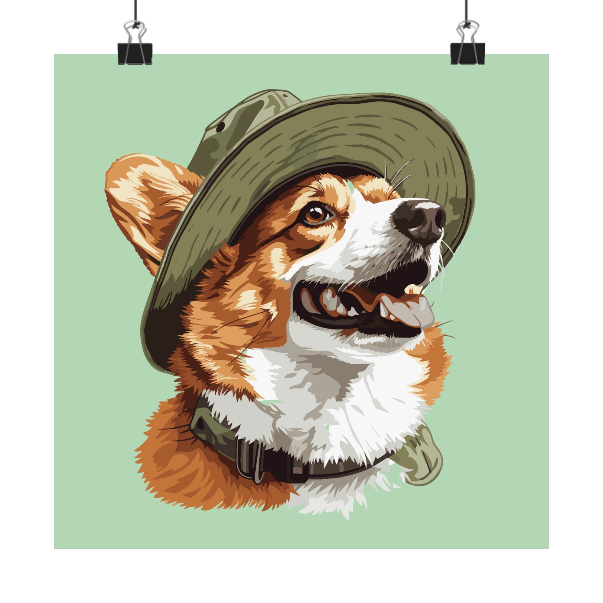 Camping Corgi Themed Matte Poster, Custom Corgi Poster, Cute Corgi Gift ...