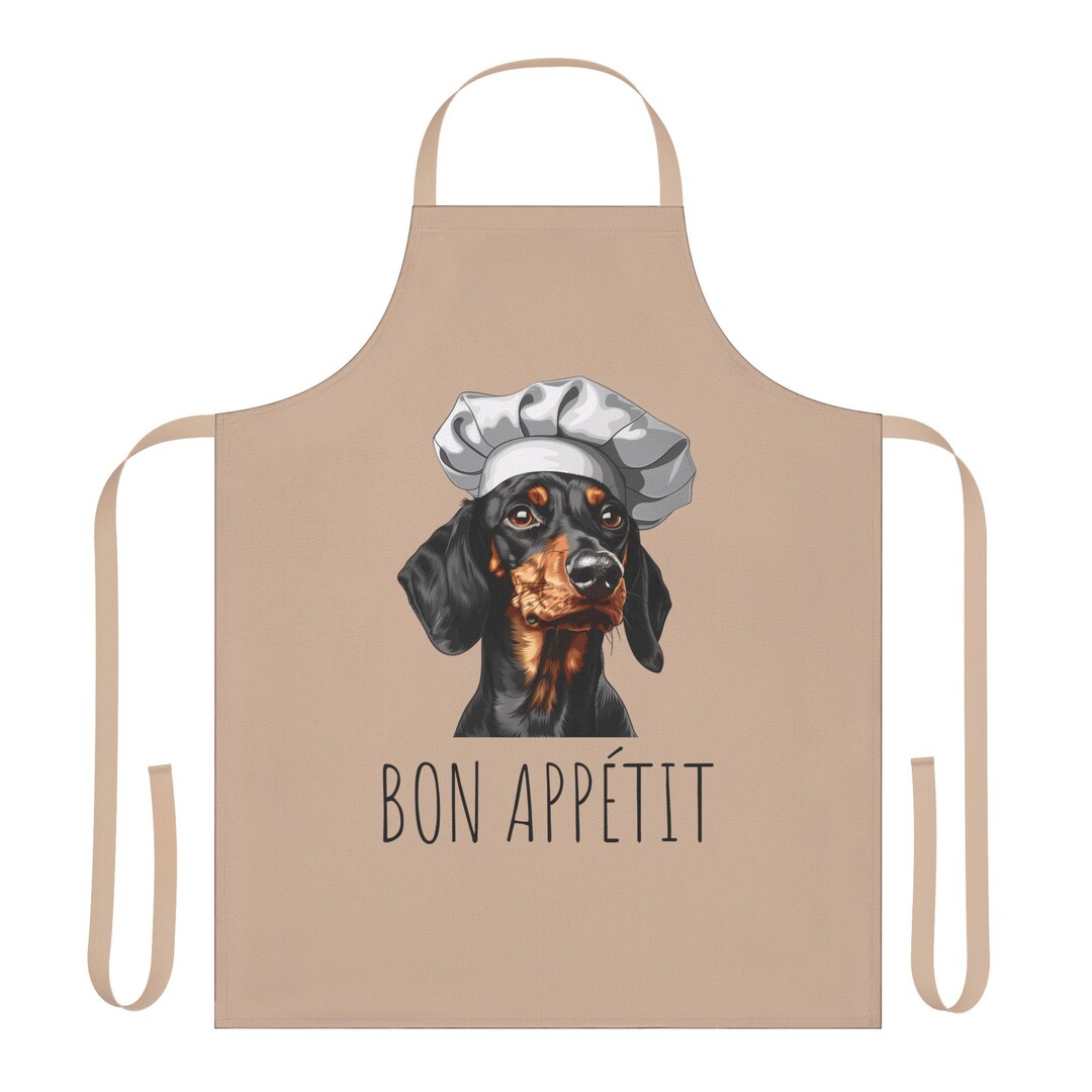 Dachshund Apron for Kitchen, Custom Dog Canvas Aprons for Women, Cute ...