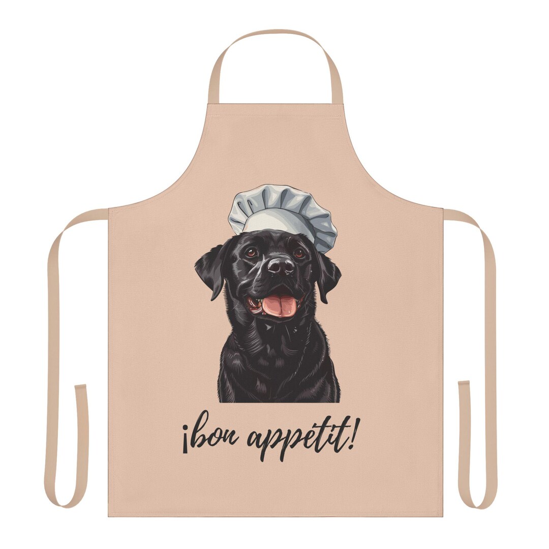 Black Labrador Custom Apron for Kitchen, Dog Art Canvas Aprons for ...