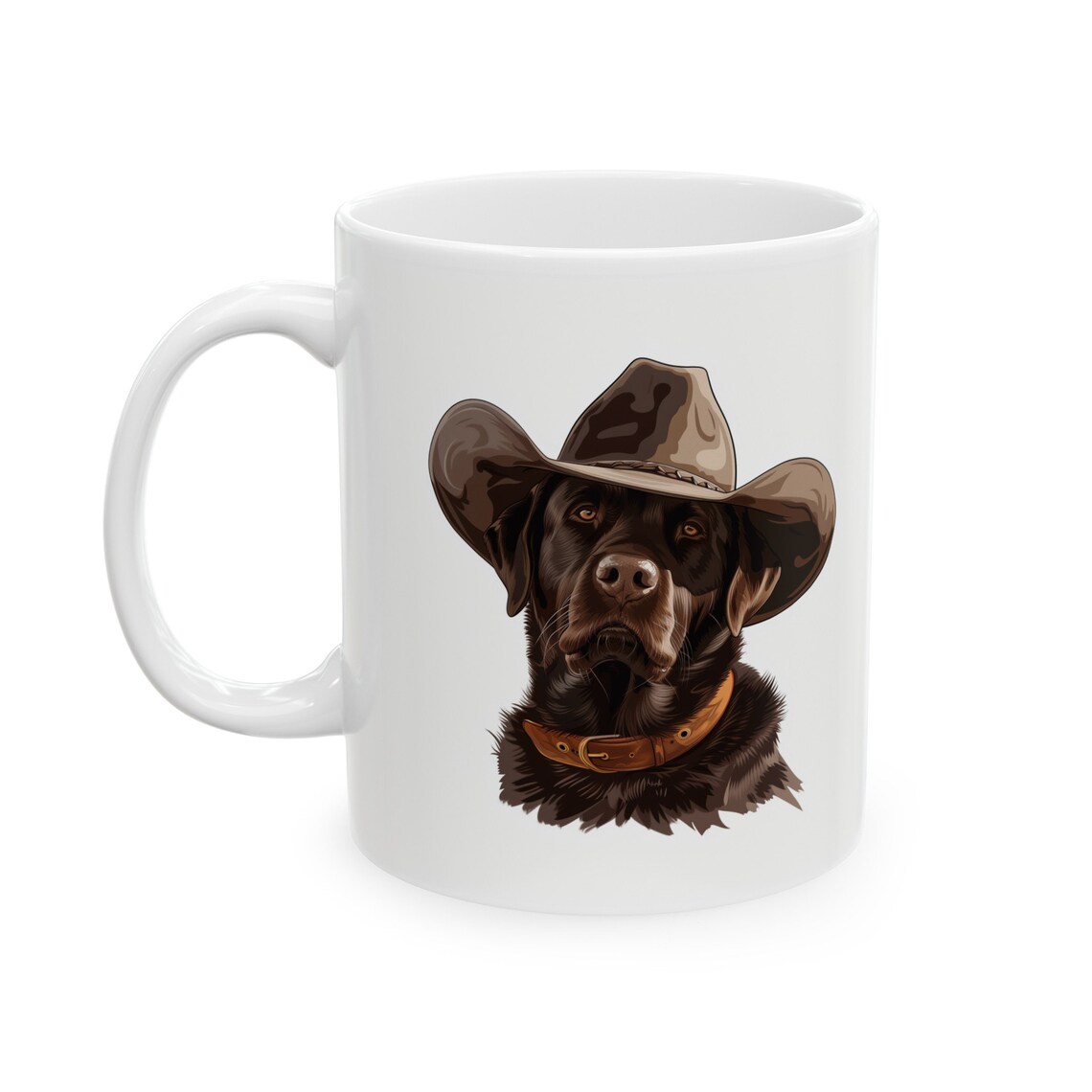 Western Themed Chocolate Lab Mug, Cute Dog Mug, Mug for Chocolate Lab ...