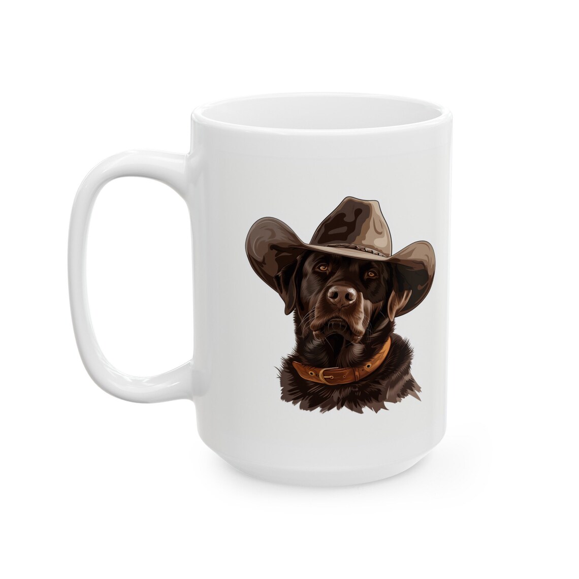 Western Themed Chocolate Lab Mug, Cute Dog Mug, Mug for Chocolate Lab ...