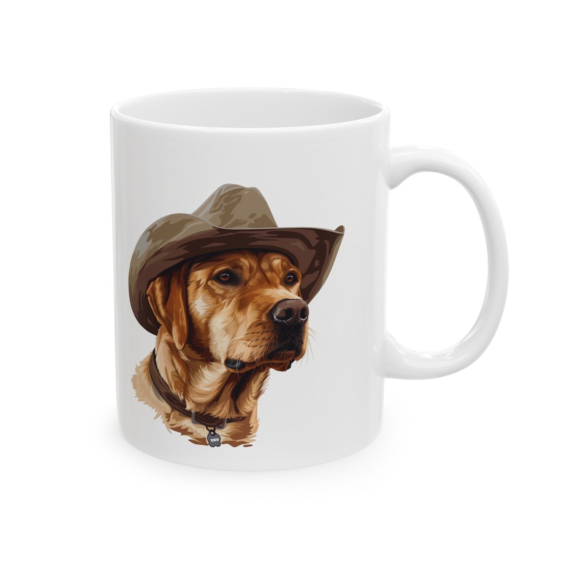 Western Themed Yellow Lab Mug, Cute Dog Mug, Mug for Yellow Labrador ...
